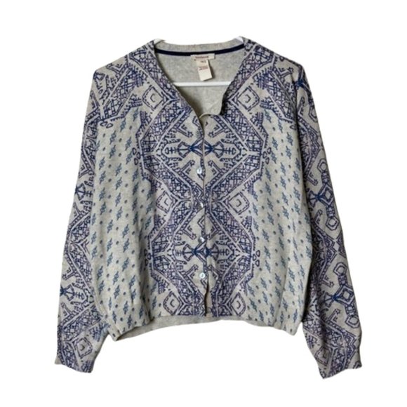 Sundance | Sweaters | Sundance Ivory Blue Purple Boxy Cotton Cardigan ...